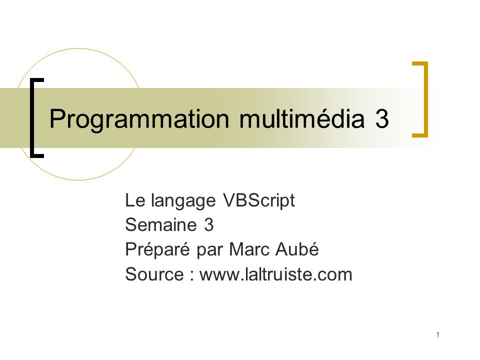 Programmation Multimédia - University Lib